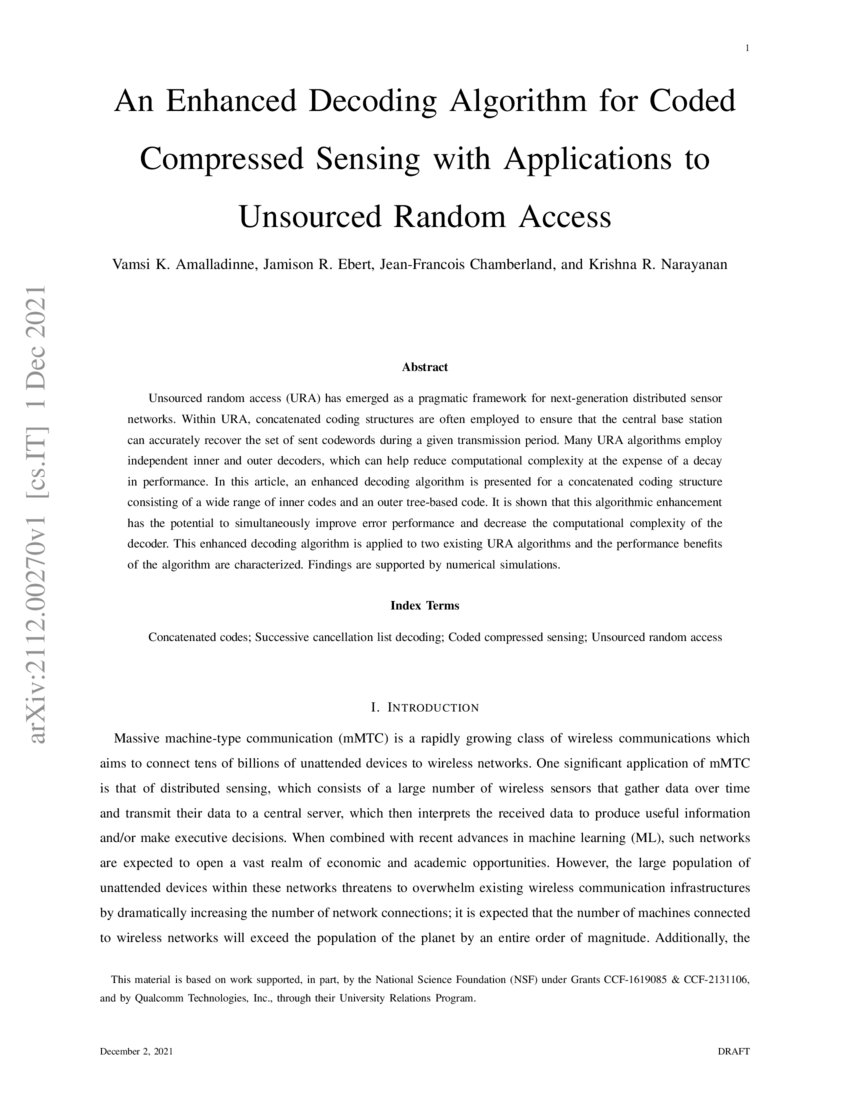 An Enhanced Decoding Algorithm For Coded Compressed Sensing With Applications To Unsourced