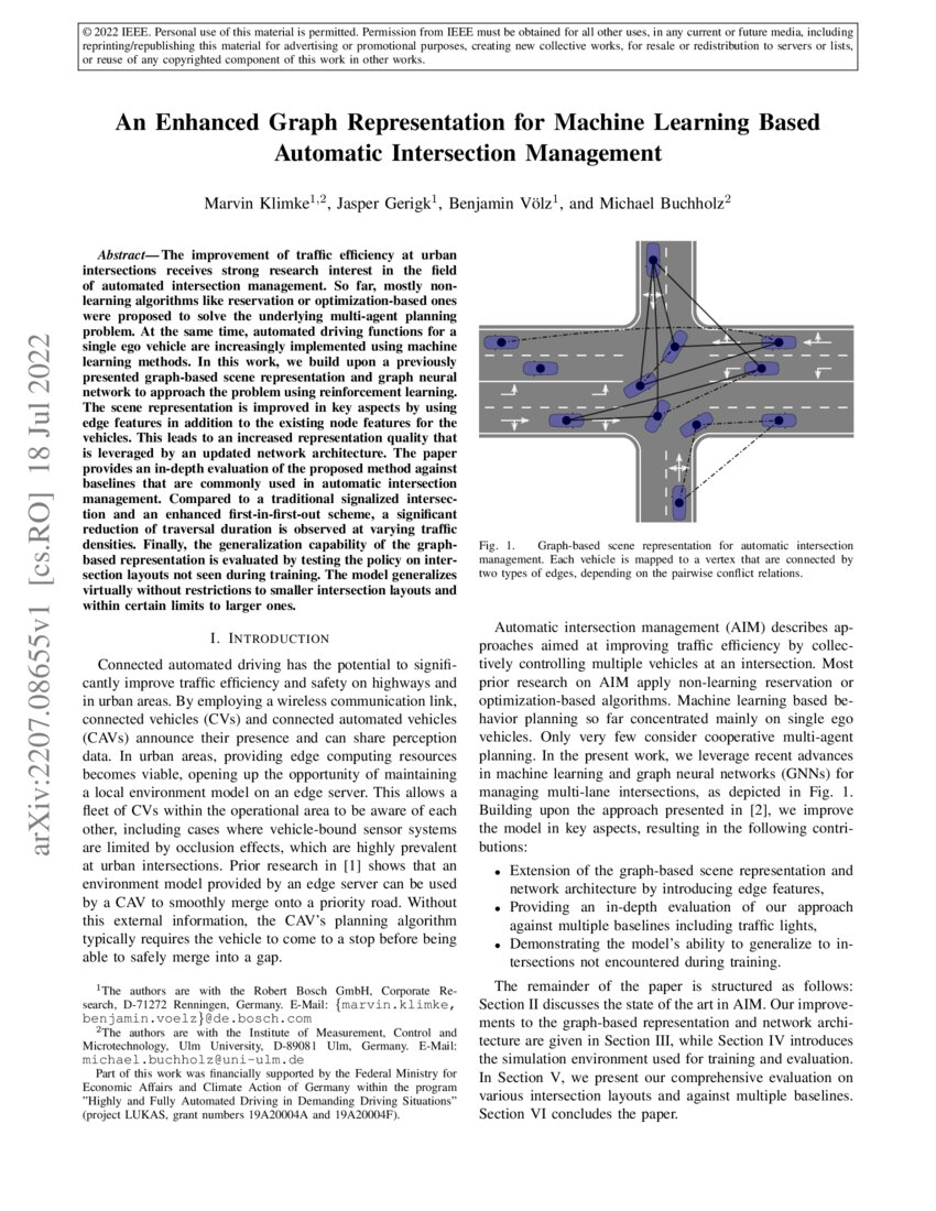 An Enhanced Graph Representation For Machine Learning Based Automatic Intersection Management