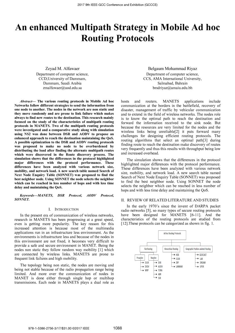 An Enhanced Multipath Strategy In Mobile Ad Hoc Routing Protocols Deepai