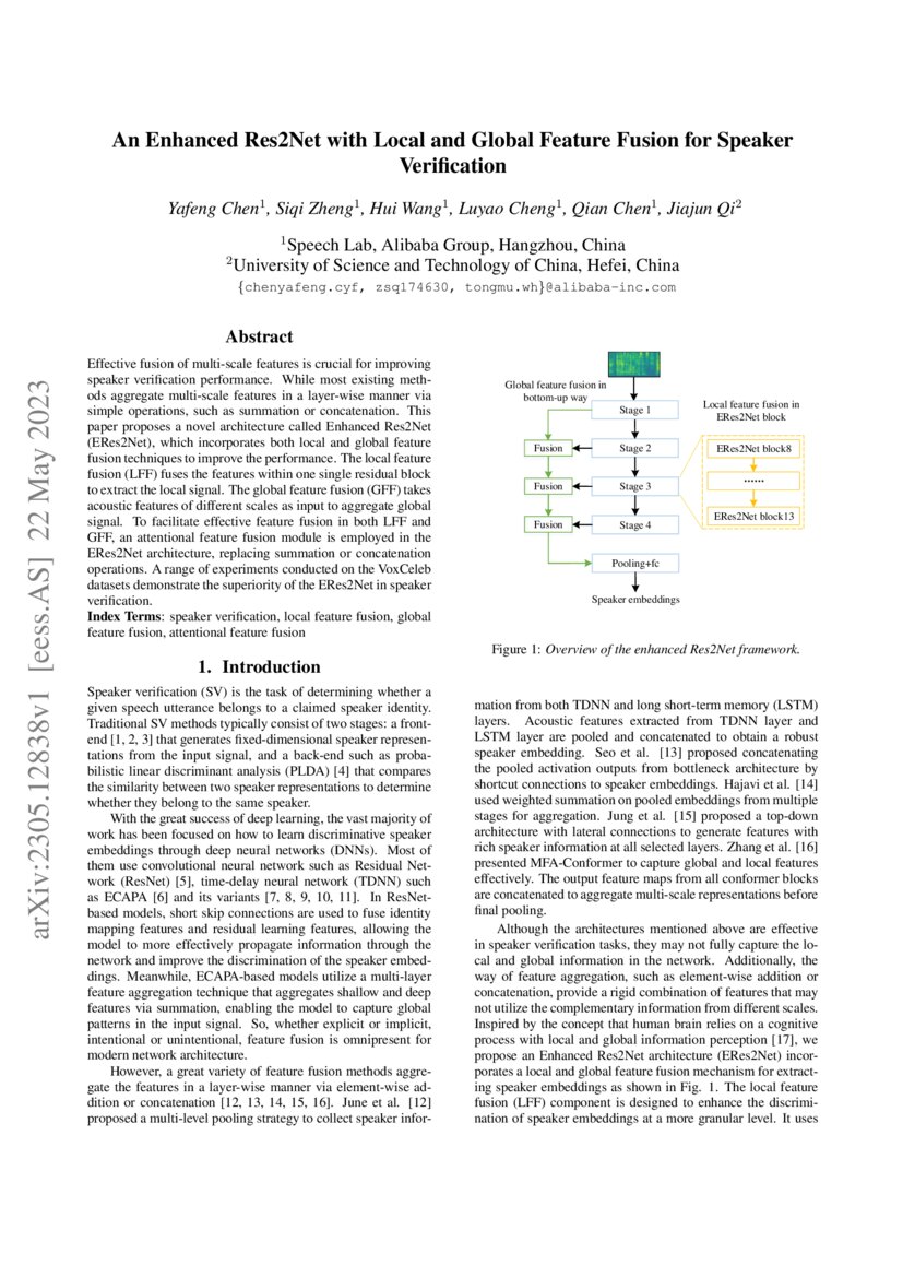 An Enhanced Res2Net with Local and Global Feature Fusion for Speaker ...