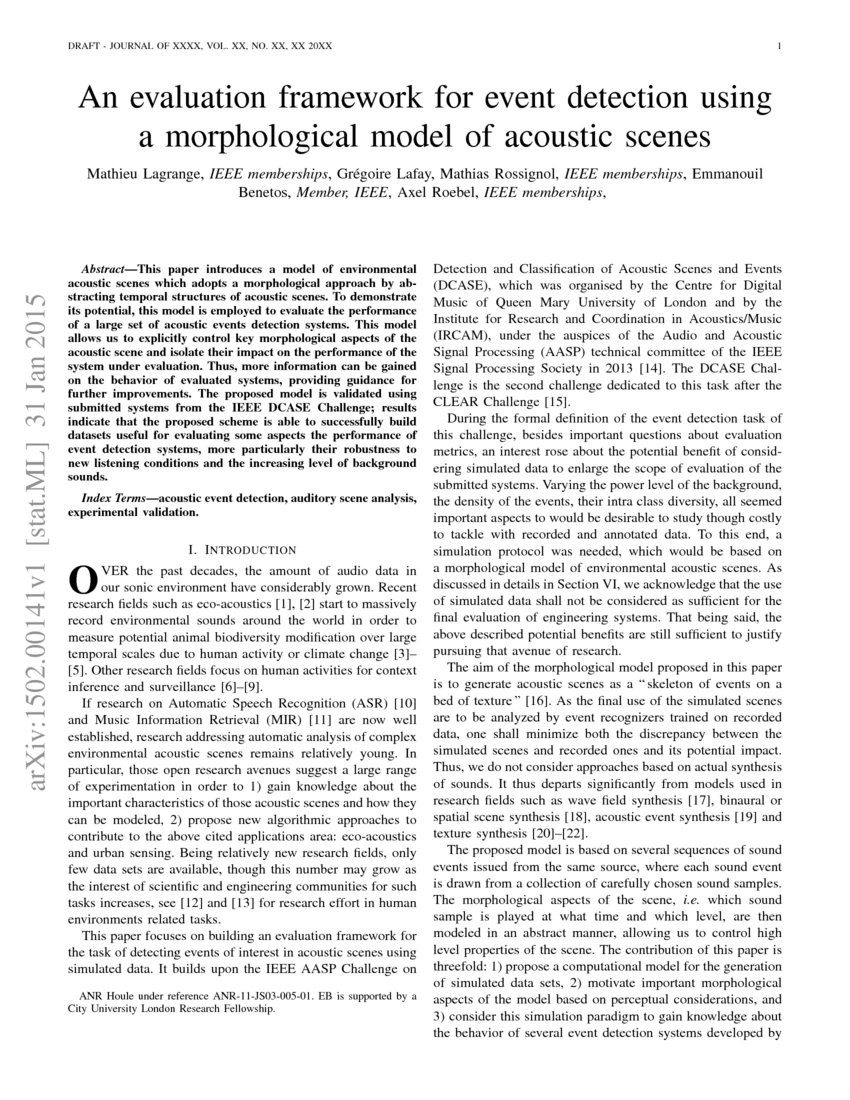An Evaluation Framework For Event Detection Using A Morphological Model