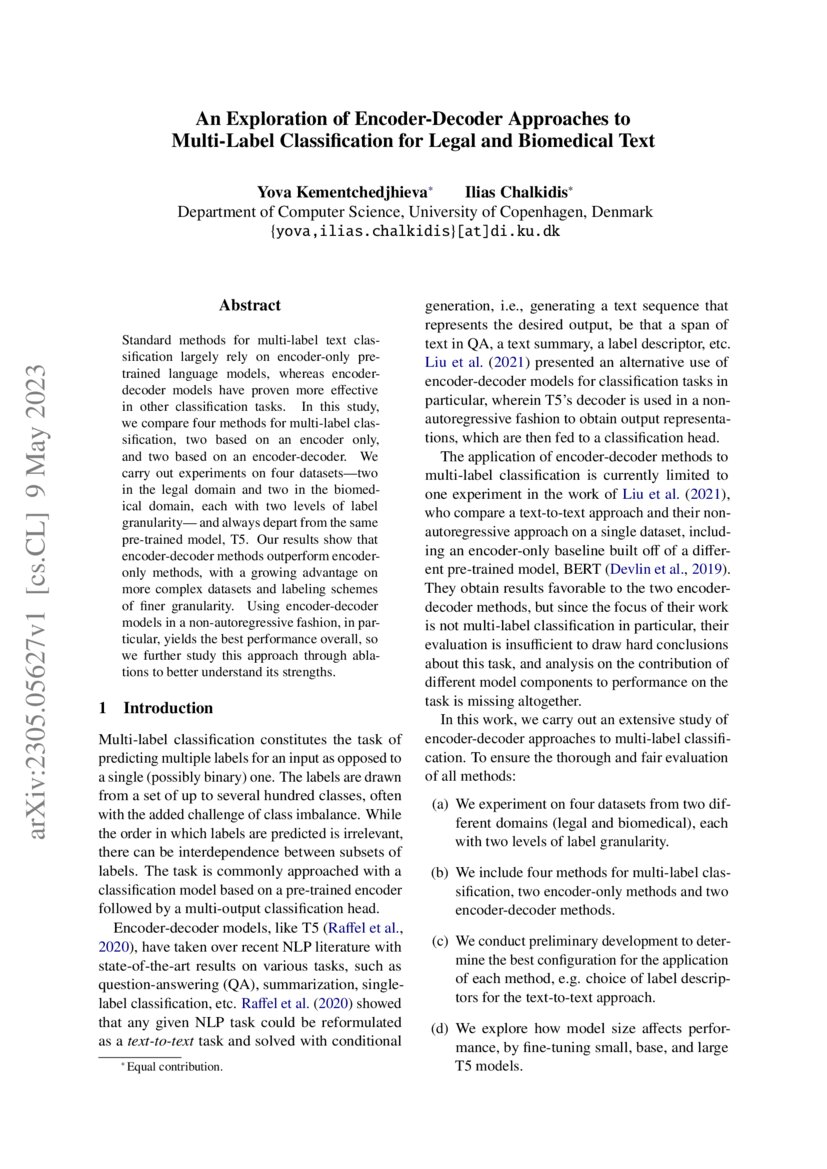 An Exploration of Encoder-Decoder Approaches to Multi-Label ...