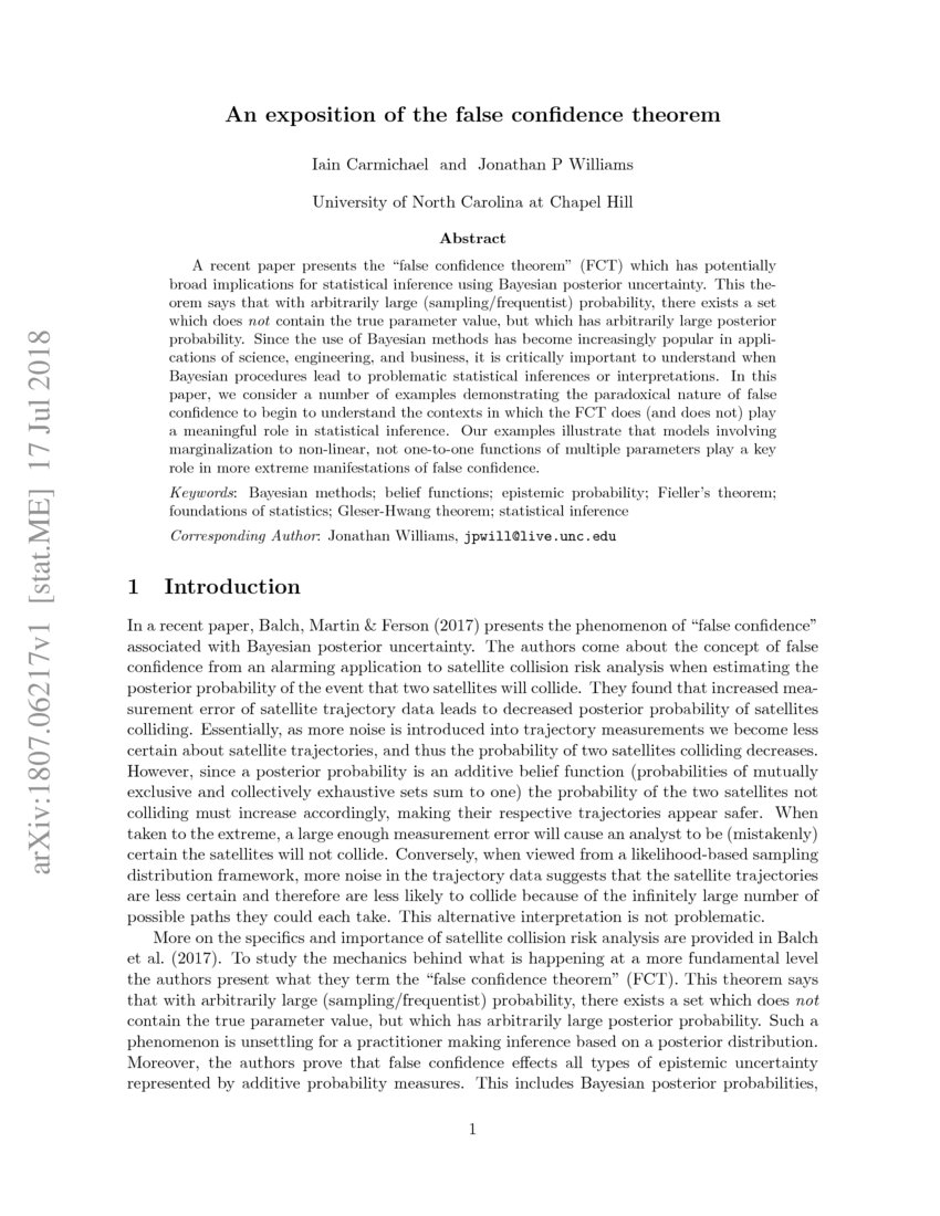 An exposition of the false confidence theorem | DeepAI