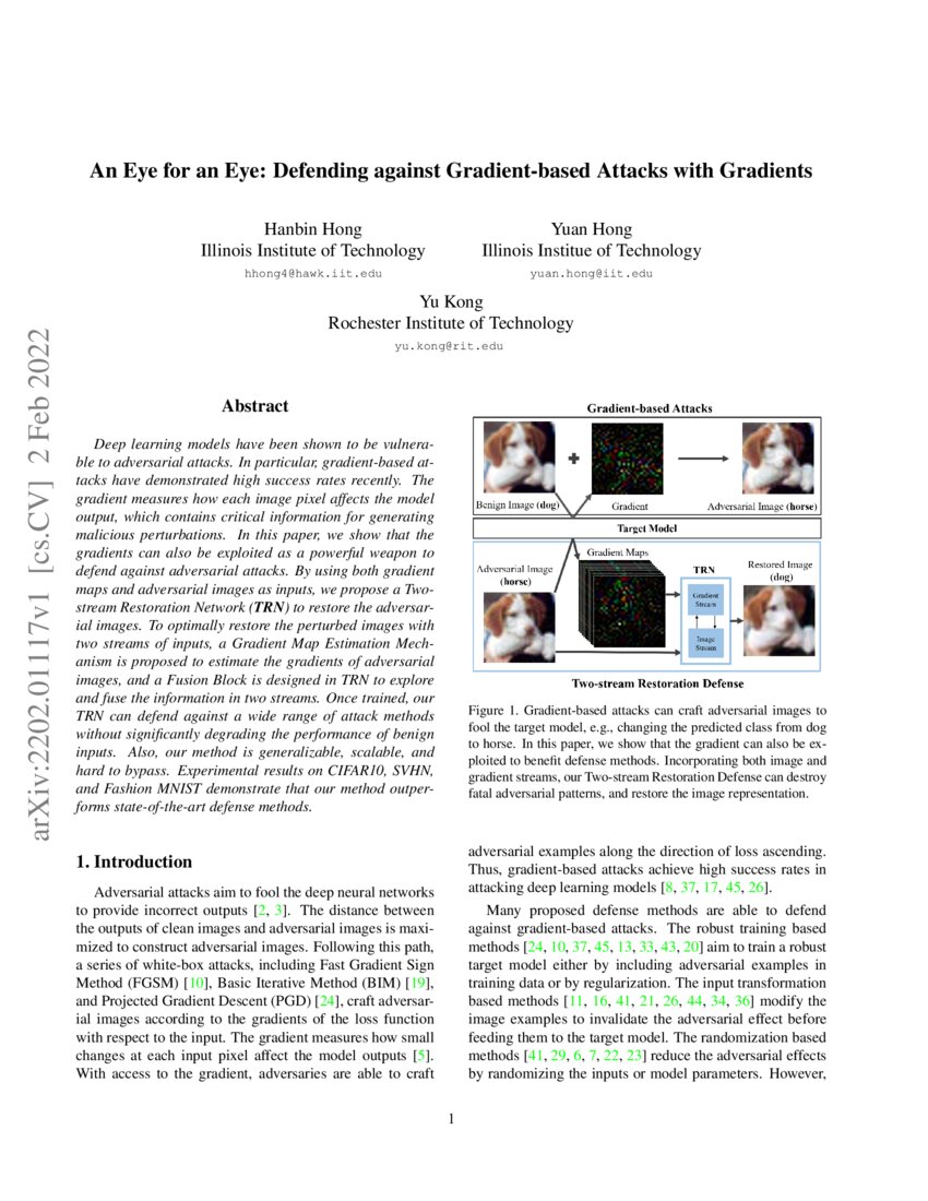 An Eye for an Eye: Defending against Gradient-based Attacks with ...