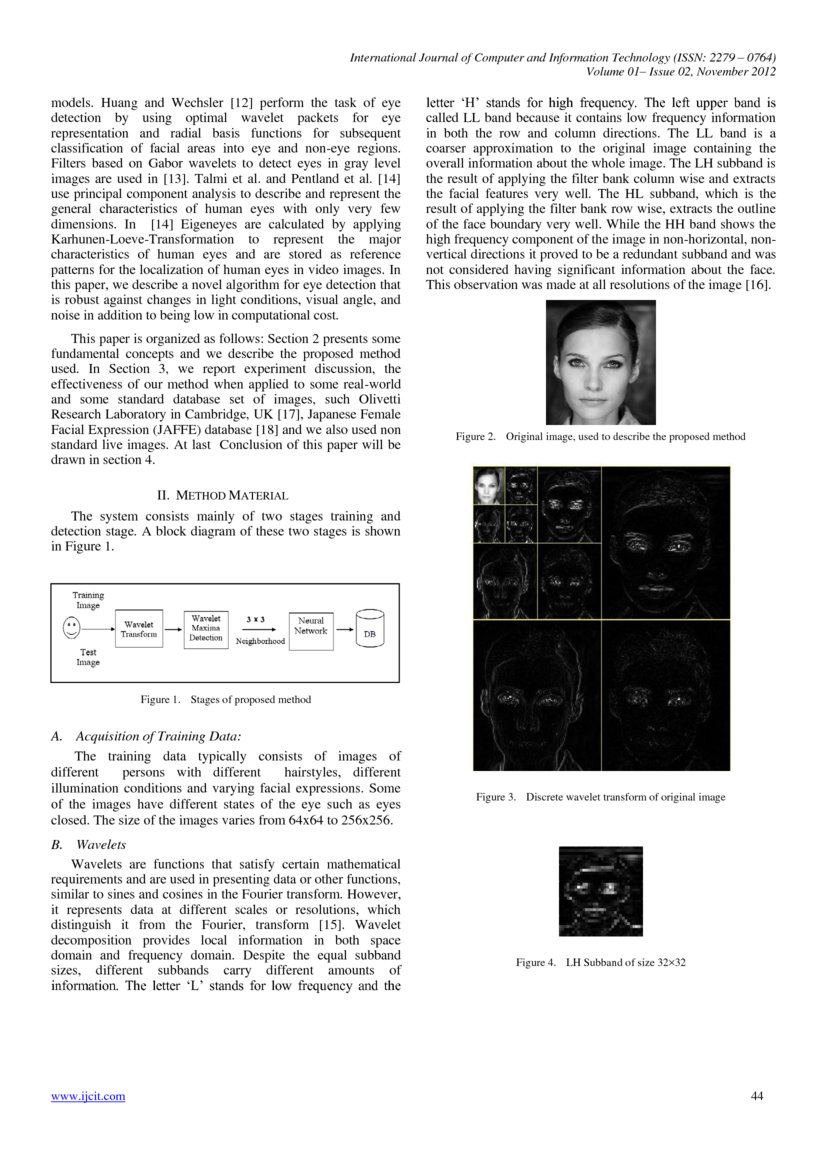 An Identification System Using Eye Detection Based On Wavelets And