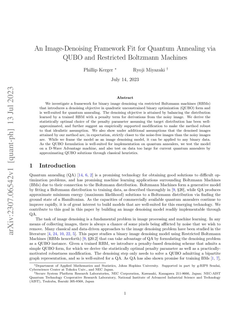 An Image Denoising Framework Fit For Quantum Annealing Via Qubo And Restricted Boltzmann