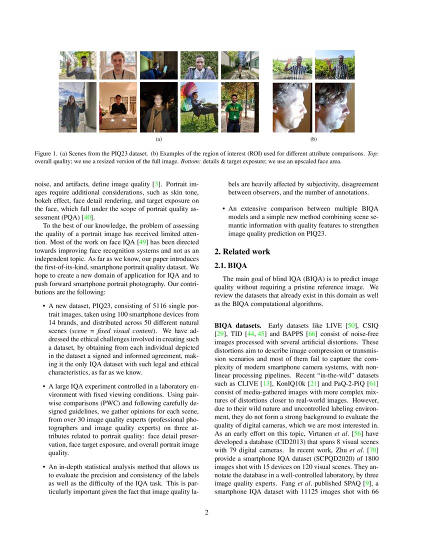 An Image Quality Assessment Dataset for Portraits | DeepAI