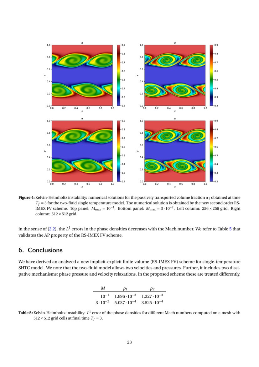 An implicit-explicit solver for a two-fluid single-temperature model ...