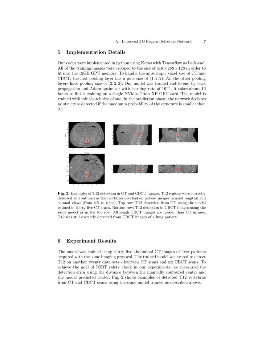 An Improved 3d Region Detection Network Automated Detection Of The 12th Thoracic Vertebra In
