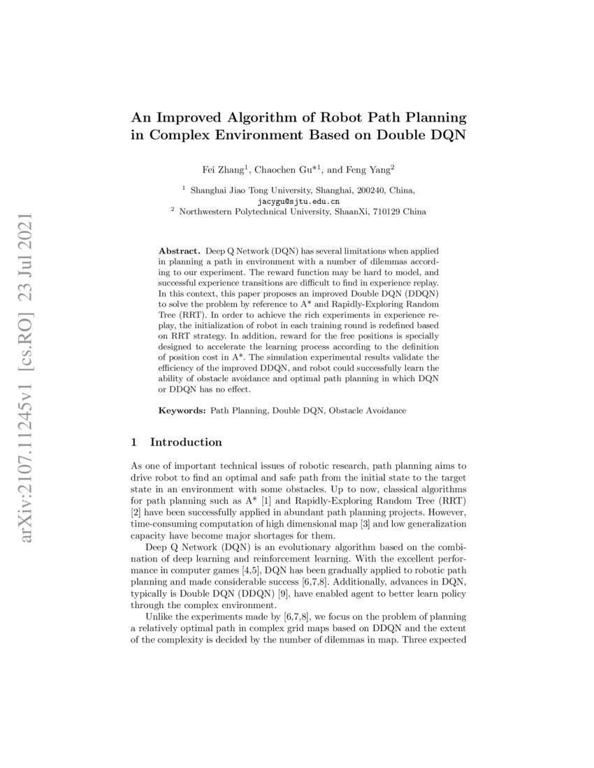 An Improved Algorithm Of Robot Path Planning In Complex Environment Based On Double Dqn Deepai 