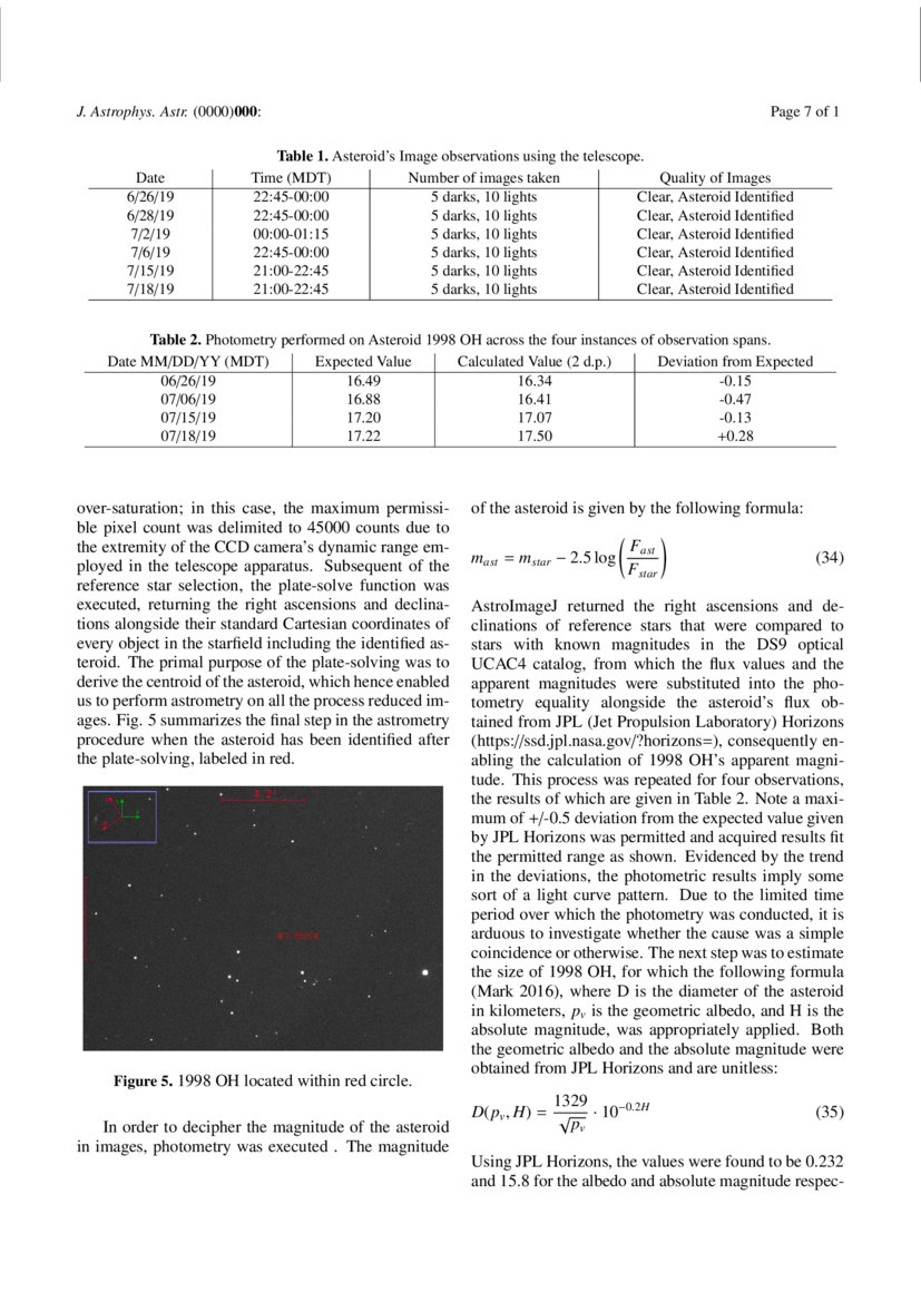 An Improved Approach To Orbital Determination And Prediction Of Near Earth Asteroids Computer