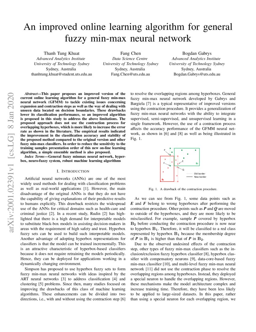 An improved online learning algorithm for general fuzzy min-max neural ...