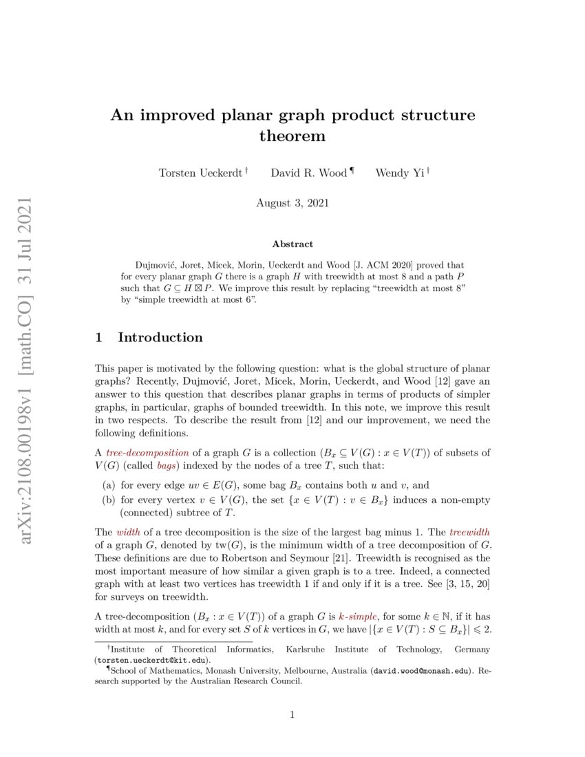 An Improved Planar Graph Product Structure Theorem Deepai