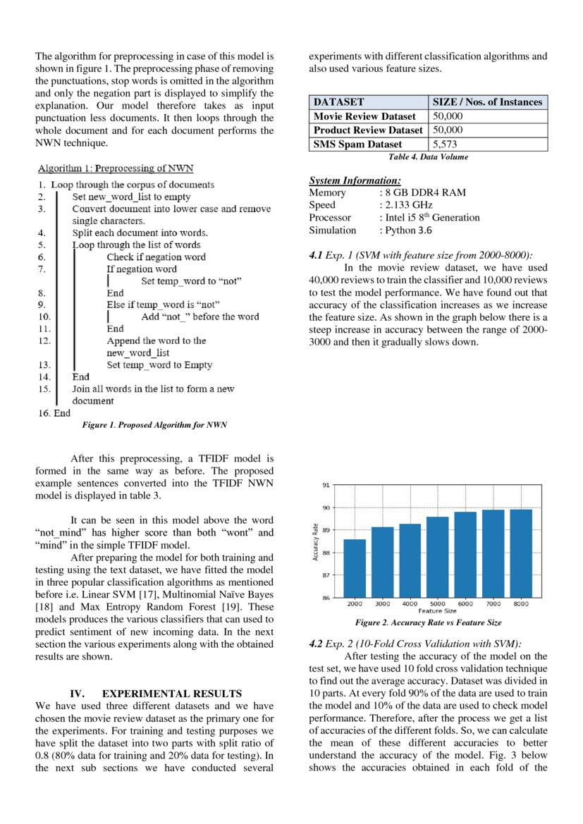 An Improved Text Sentiment Classification Model Using Tf Idf And Next Word Negation Deepai
