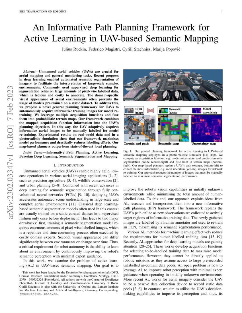 An Informative Path Planning Framework For Active Learning In Uav Based
