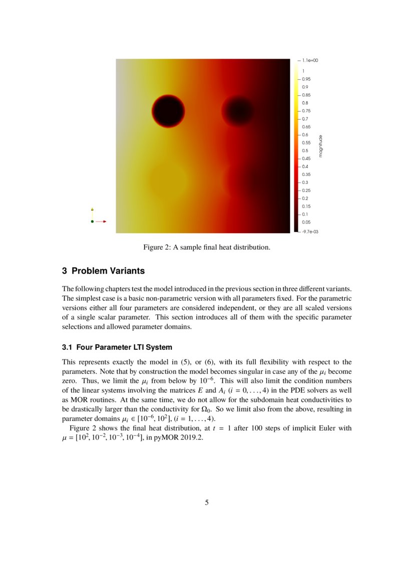 An Instationary Thermal Block Benchmark Model For Parametric Model