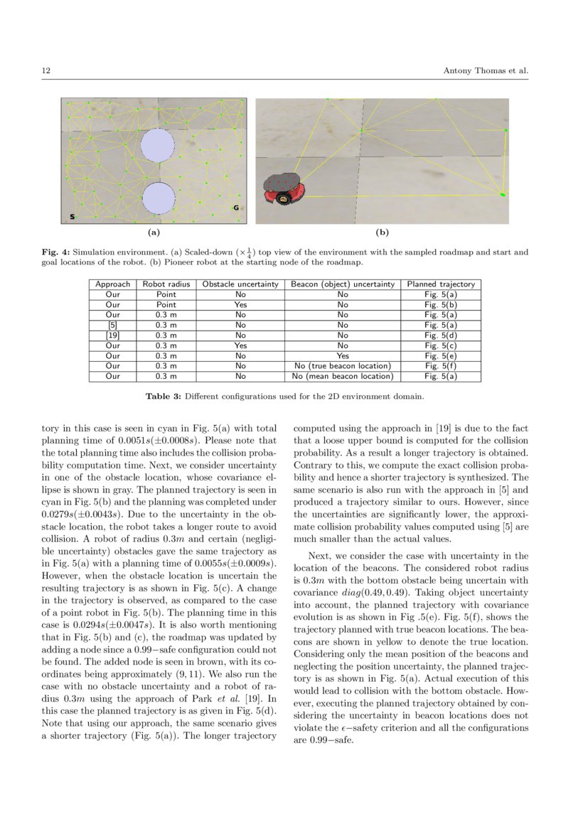 An Integrated Localisation, Motion Planning and Obstacle Avoidance Algorithm in Belief Space ...