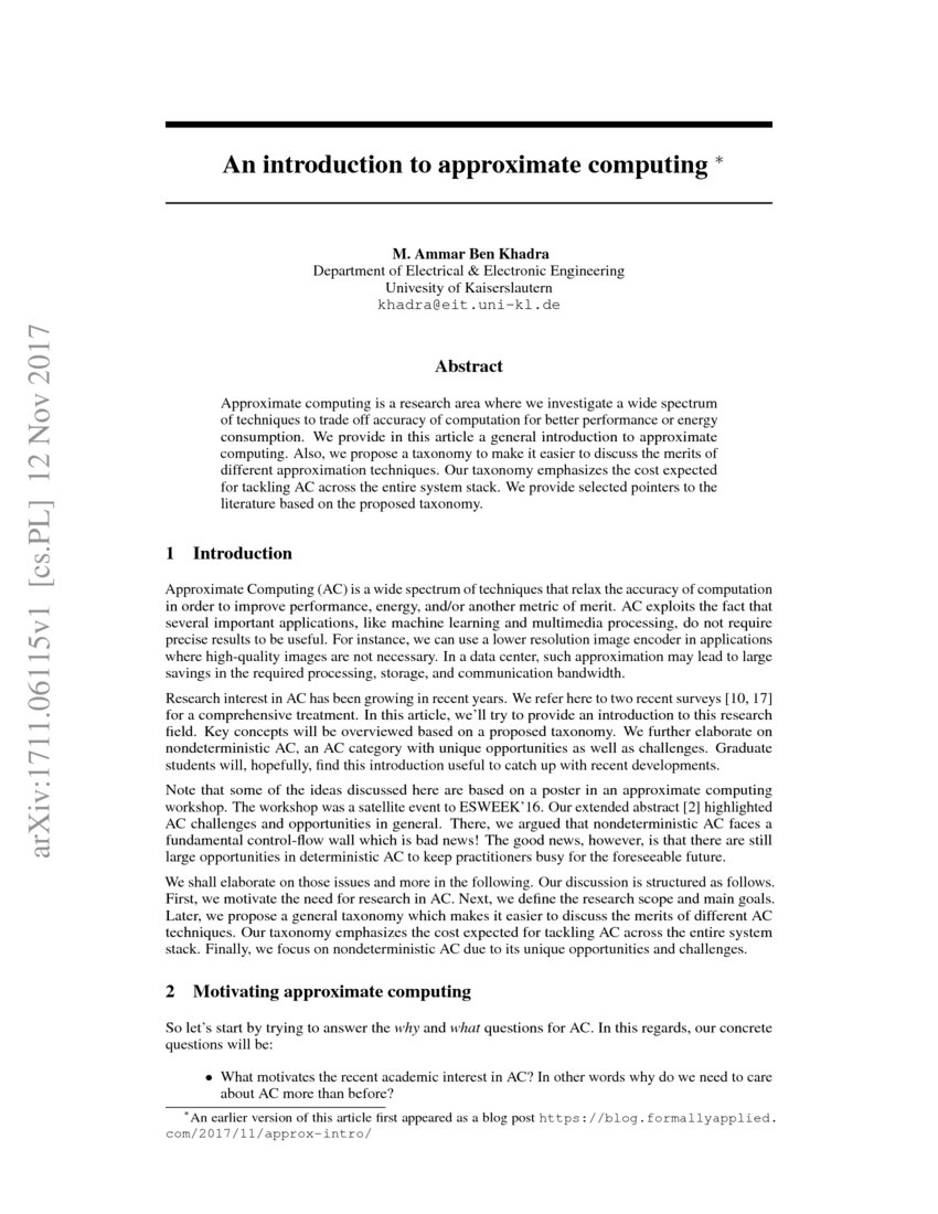 An introduction to approximate computing | DeepAI An introduction to approximate computing | DeepAI