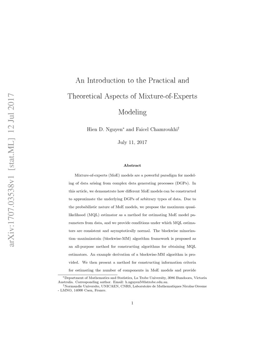 An Introduction to the Practical and Theoretical Aspects of Mixture-of ...