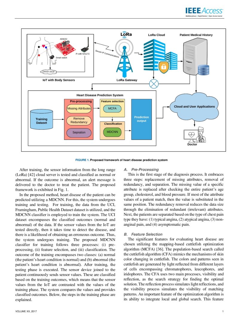 An IoT Framework for Heart Disease Prediction based on MDCNN Classifier ...