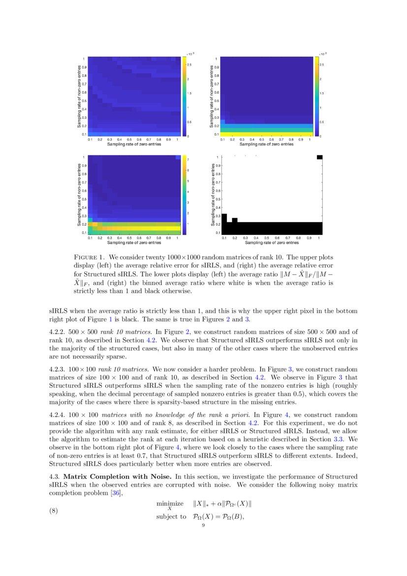 An Iterative Method For Structured Matrix Completion Deepai