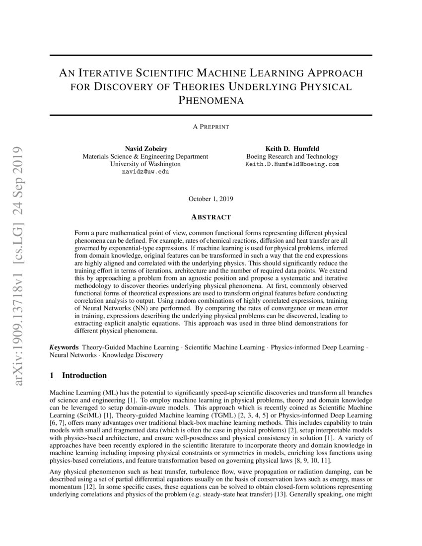 An Iterative Scientific Machine Learning Approach for Discovery of ...