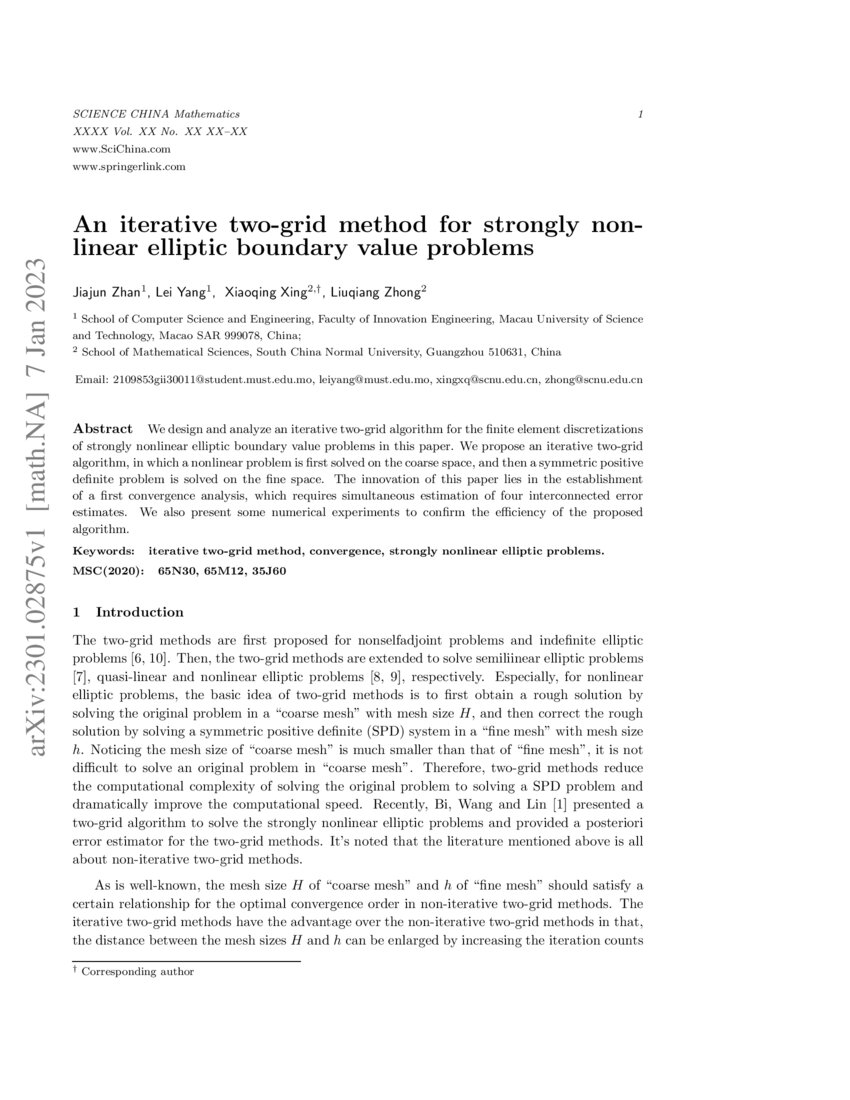 An Iterative Two grid Method For Strongly Nonlinear Elliptic Boundary