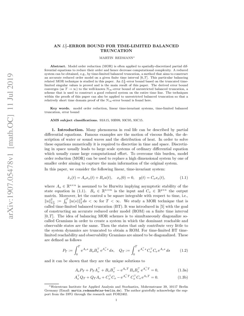 An L^2_T-error bound for time-limited balanced truncation | DeepAI
