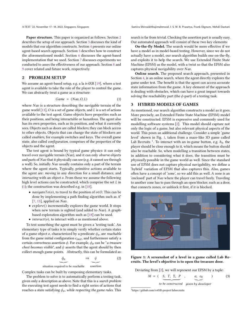 An Online Agent Based Search Approach In Automated Computer Game Testing With Model Construction 4809