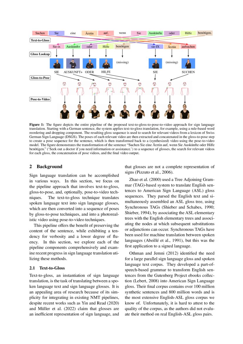 An Open-Source Gloss-Based Baseline for Spoken to Signed Language Translation | DeepAI