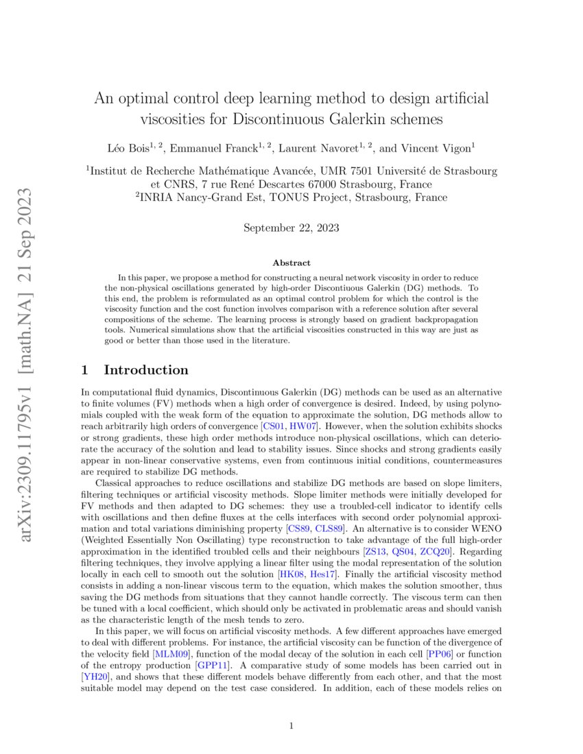 An optimal control deep learning method to design artificial ...