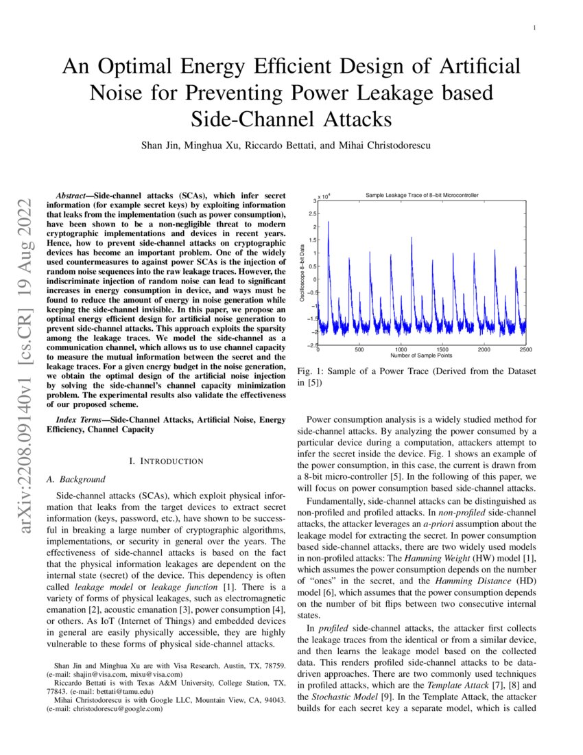 An Optimal Energy Efficient Design of Artificial Noise for Preventing ...