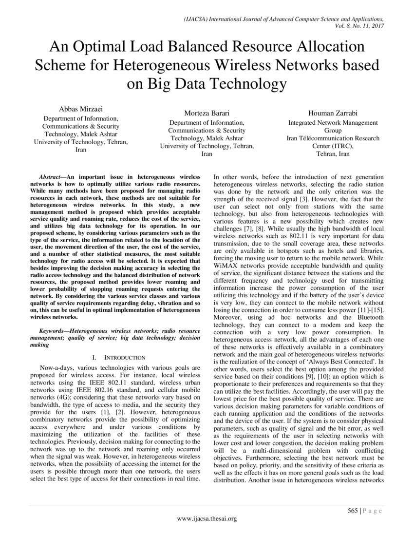 An Optimal Load Balanced Resource Allocation Scheme For Heterogeneous Wireless Networks Based On 