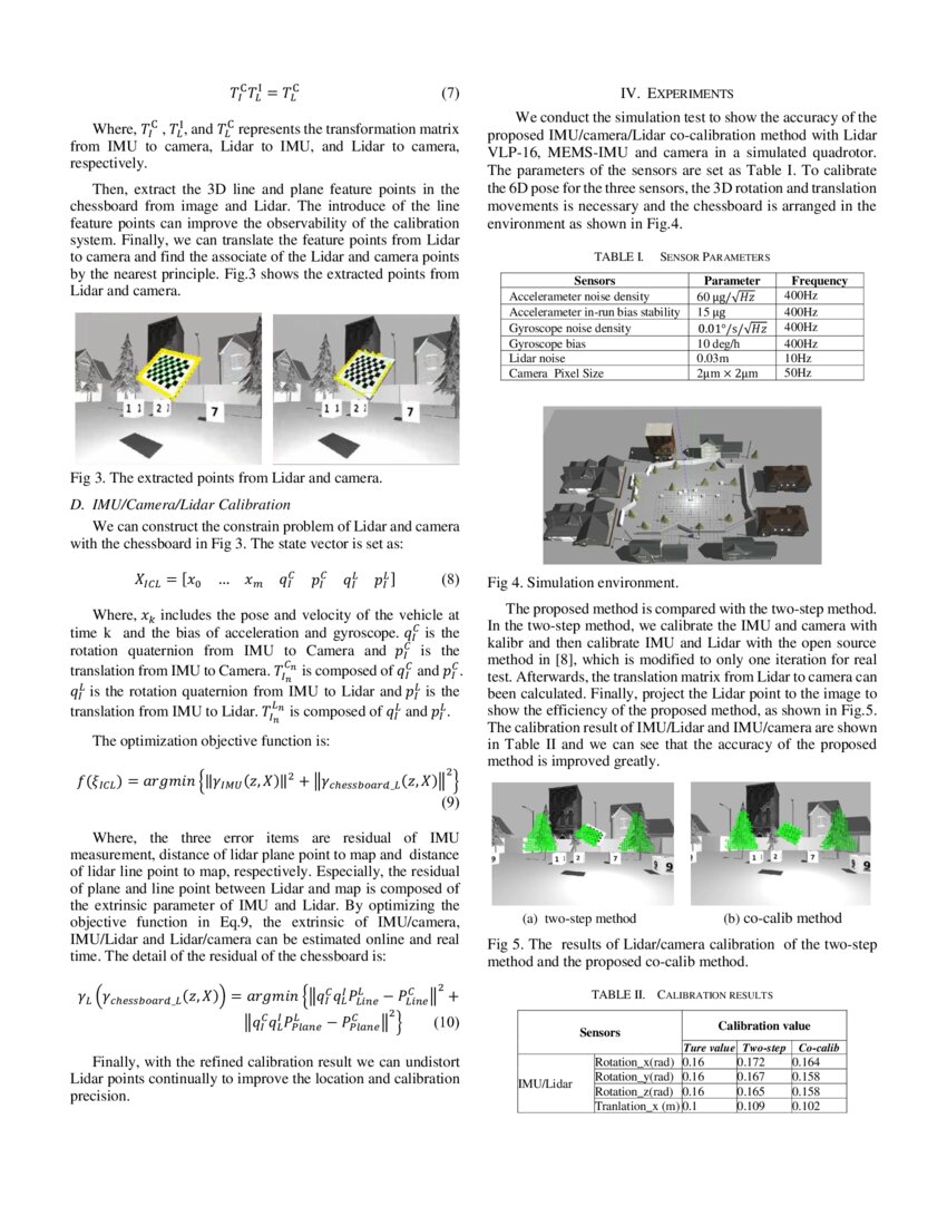 An Optimization Based Imu Lidar Camera Co Calibration Method Deepai