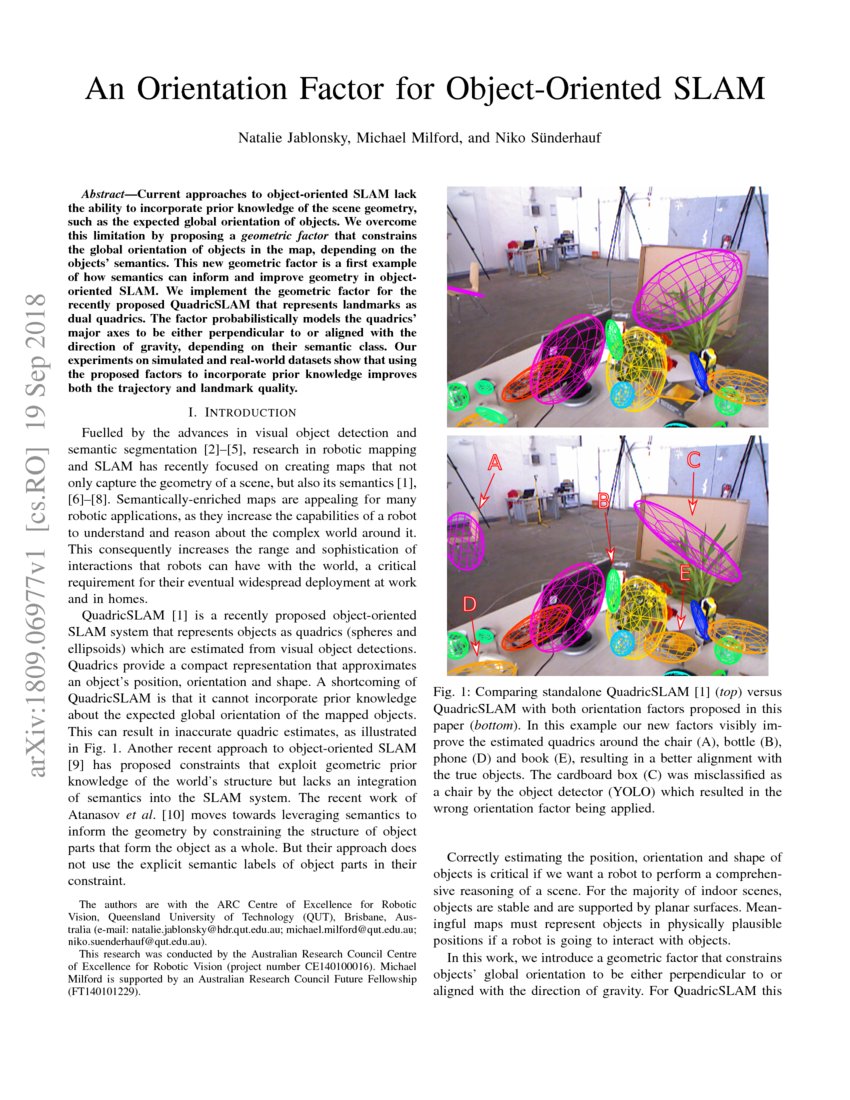 An Orientation Factor for Object-Oriented SLAM | DeepAI