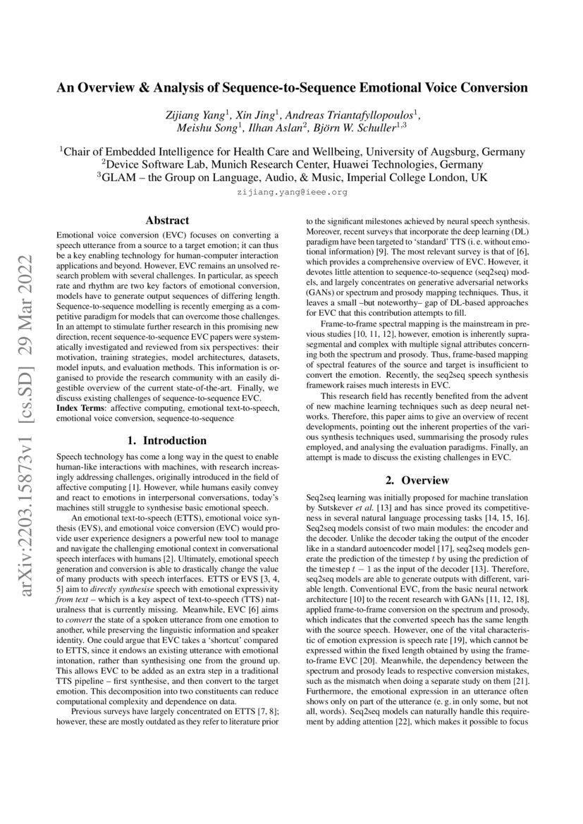 An Overview Analysis of Sequence-to-Sequence Emotional Voice Conversion | DeepAI