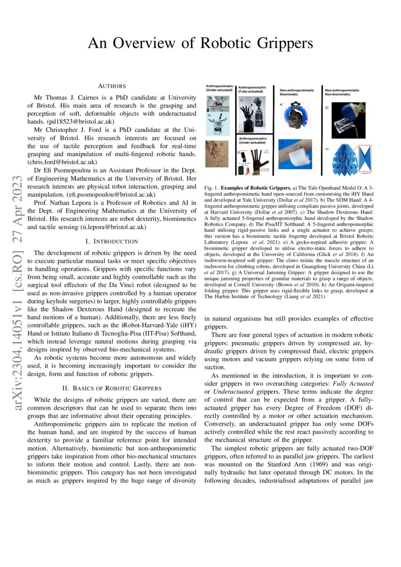 An Overview of Robotic Grippers | DeepAI