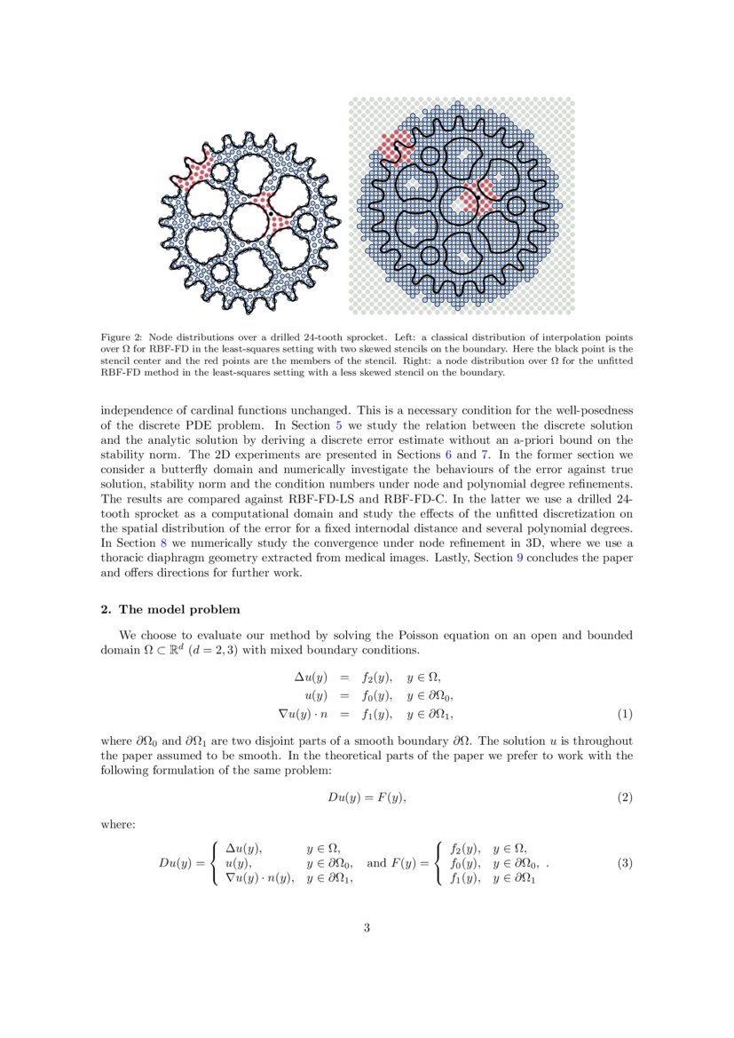 An Unfitted Rbf Fd Method In A Least Squares Setting For Elliptic Pdes On Complex Geometries