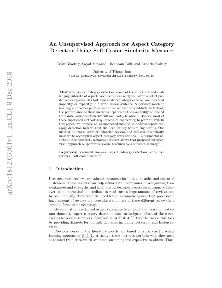 An Unsupervised Approach For Aspect Category Detection Using Soft 5845