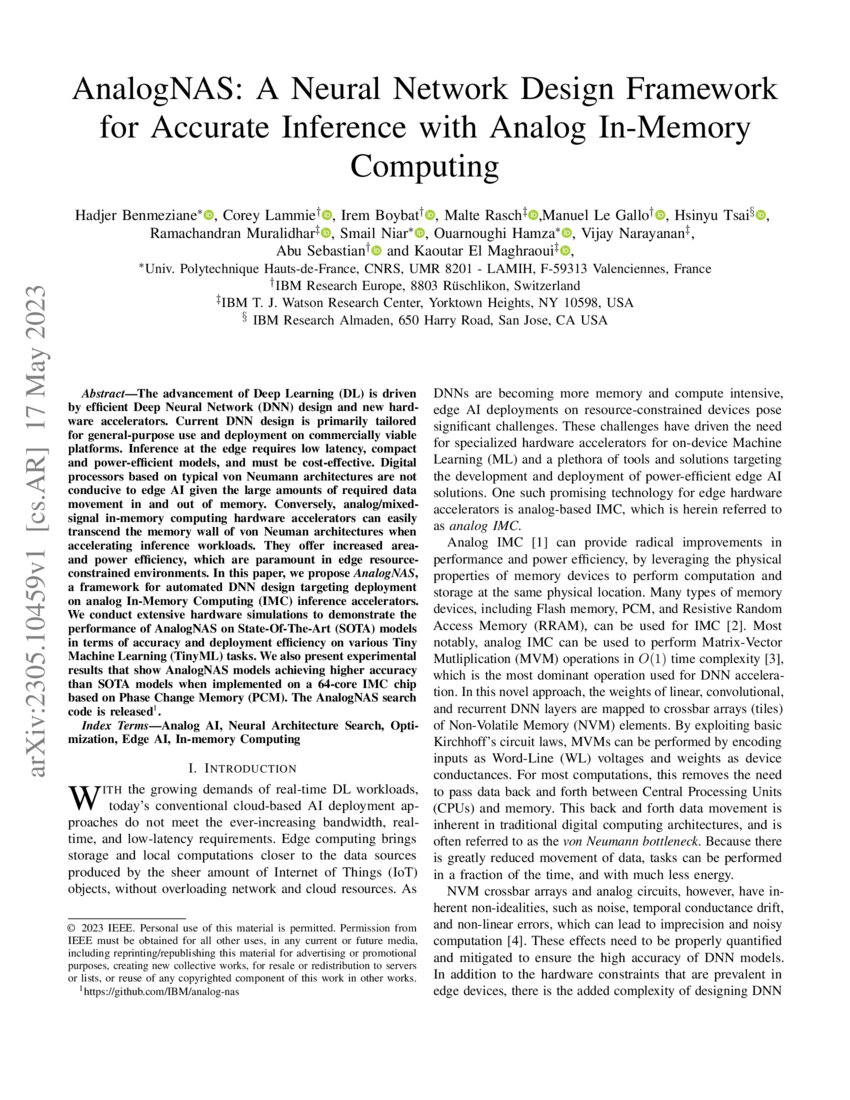 Analognas A Neural Network Design Framework For Accurate Inference 4741