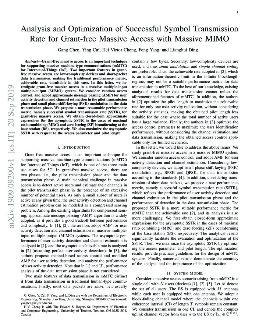Analysis and Optimization of Successful Symbol Transmission Rate for ...