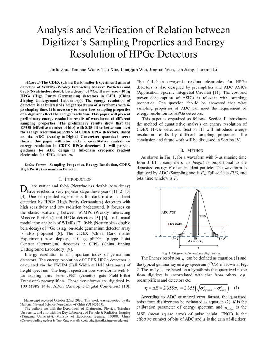 Analysis and Verification of Relation between Digitizer's Sampling Properties and Energy ...