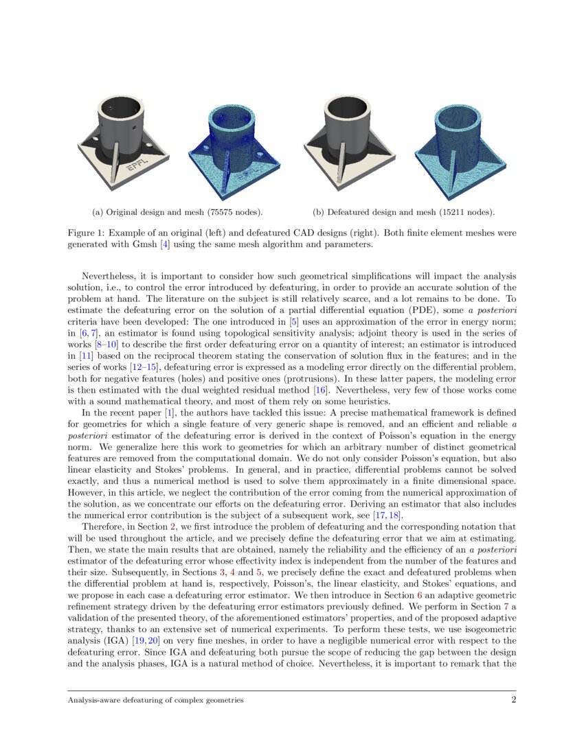 Analysis-aware defeaturing of complex geometries | DeepAI