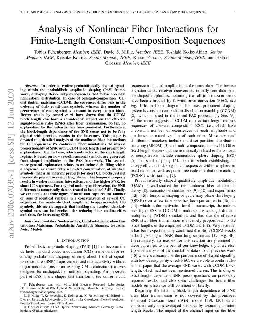 Analysis of Nonlinear Fiber Interactions for Finite-Length Constant ...