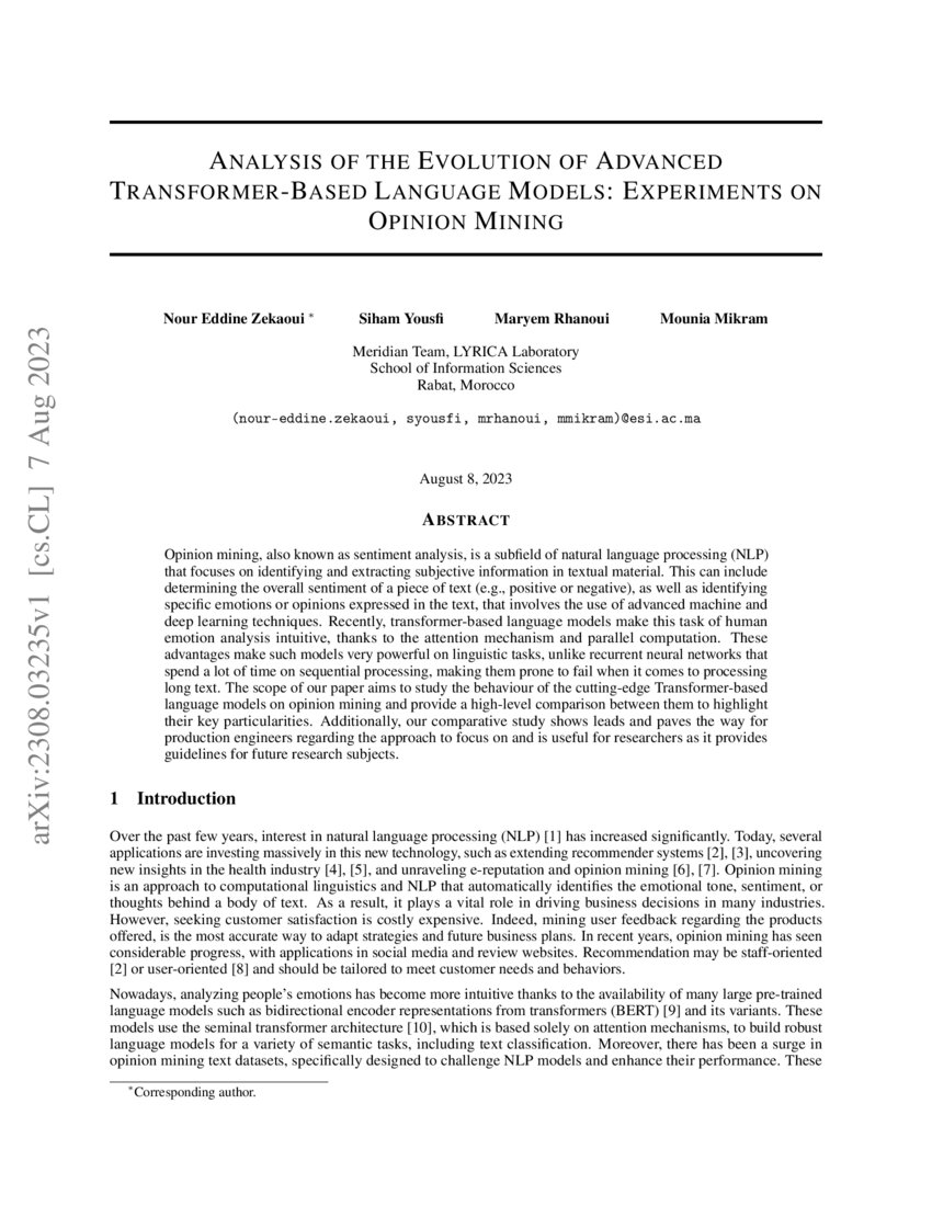 Analysis Of The Evolution Of Advanced Transformer Based Language Models