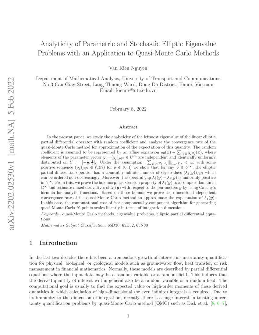 Analyticity of Parametric and Stochastic Elliptic Eigenvalue Problems with an Application to ...