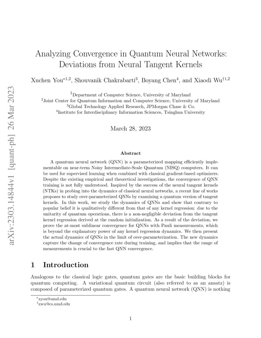 Analyzing Convergence In Quantum Neural Networks Deviations From Neural Tangent Kernels Deepai