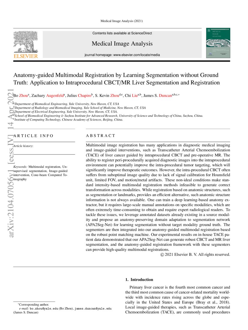 Anatomy Guided Multimodal Registration By Learning Segmentation Without Ground Truth