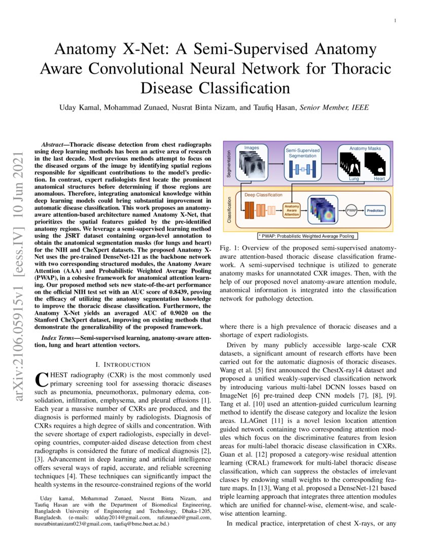Anatomy X-Net: A Semi-Supervised Anatomy Aware Convolutional Neural ...