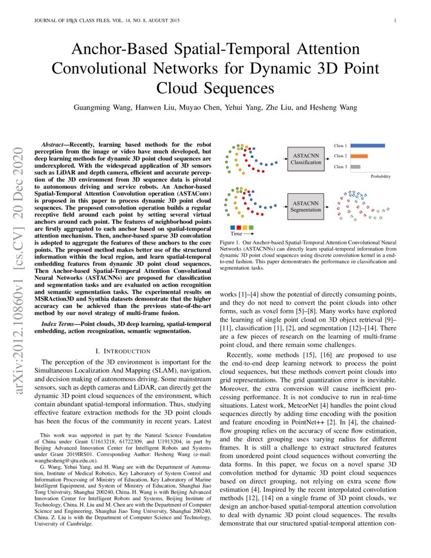 Anchor Based Spatial Temporal Attention Convolutional Networks For Dynamic 3d Point Cloud